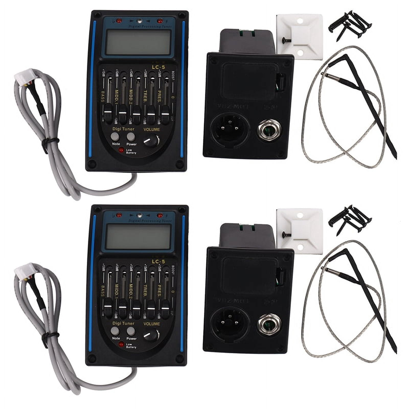 2X 5 Band EQ Equalizer Pickup, Acoustic Guitar Preamplifier Tuner with ...