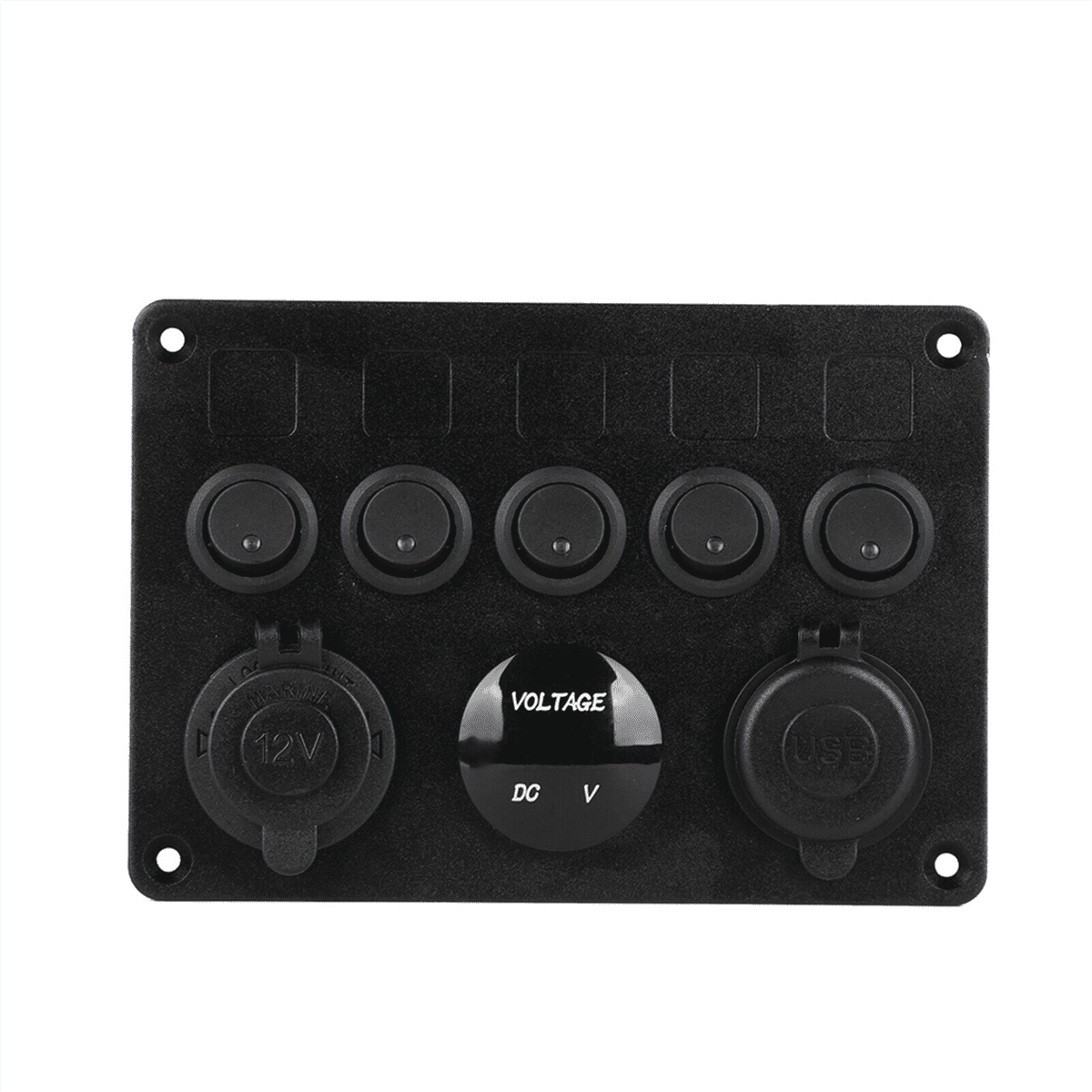 2X 5 Gang 12V/24V Inline-Fuse Box LED Switch Panel Dual USB Car Boat ...