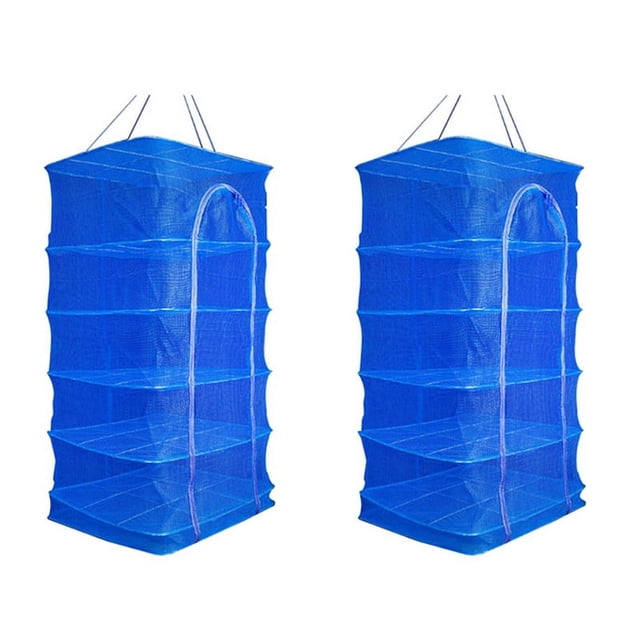 2X 5 Layers Fish Mesh Hanging Sun Dry Net for Food Dehydrator Vegetable ...