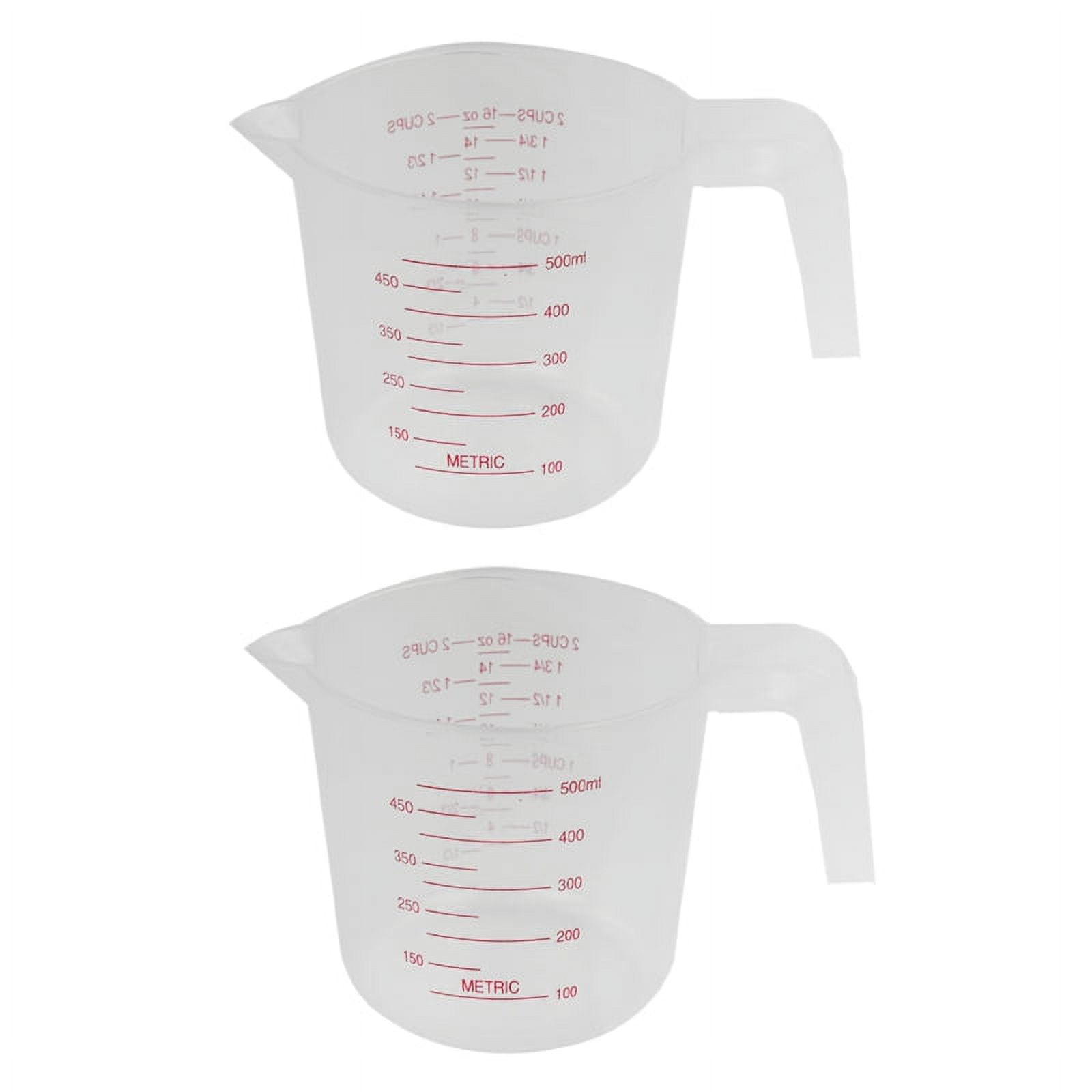2X 500Ml Home Lab Measuring Jug Pitcher Plastic Handle pour Spout ...