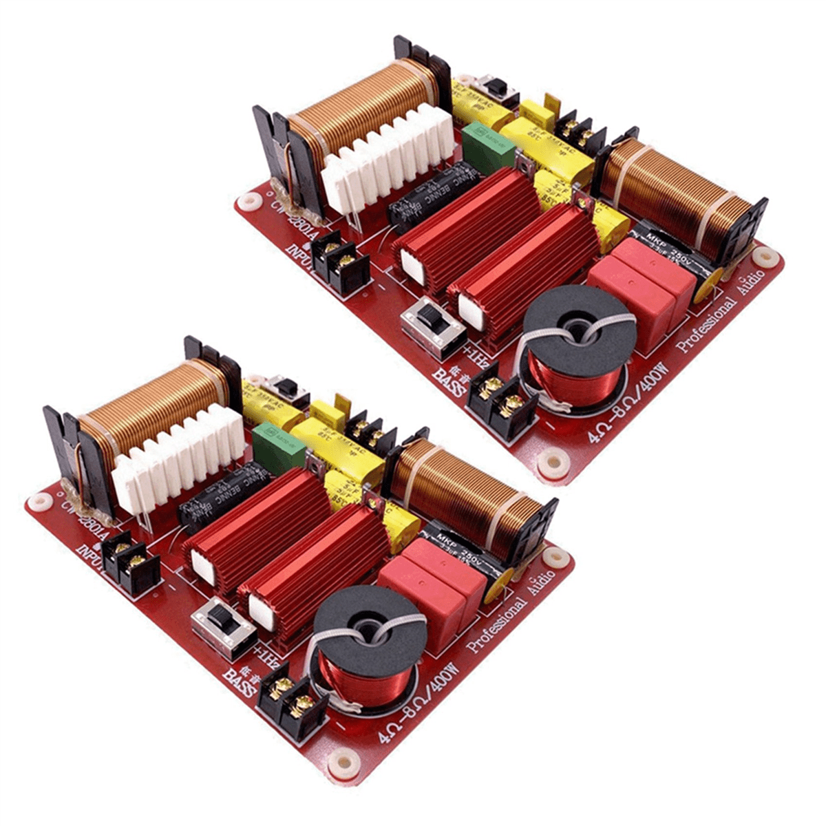 2X 500W 2-Way Audio Speaker Divider 3200Hz Adjustable High and Low Frequency Divider Hifi High ...