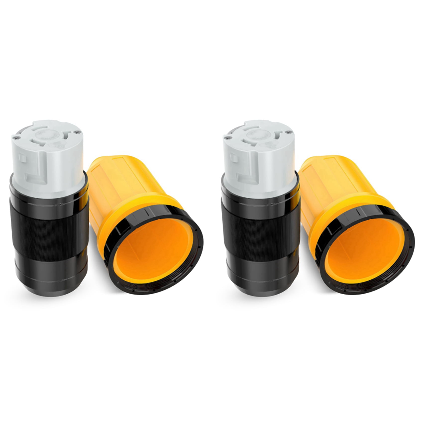2X 50AMP RV Power Cord Twist Lock Plug with Boot Locking Cover 125/250V ...