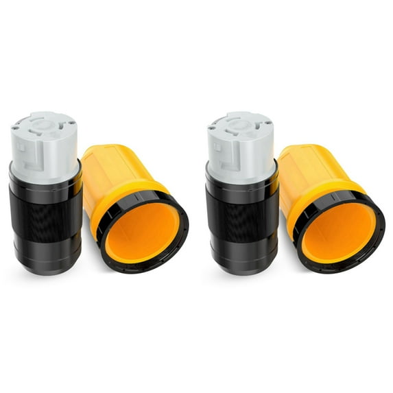 2X 50AMP RV Power Cord Twist Lock Plug with Boot Locking Cover 125/250V ...
