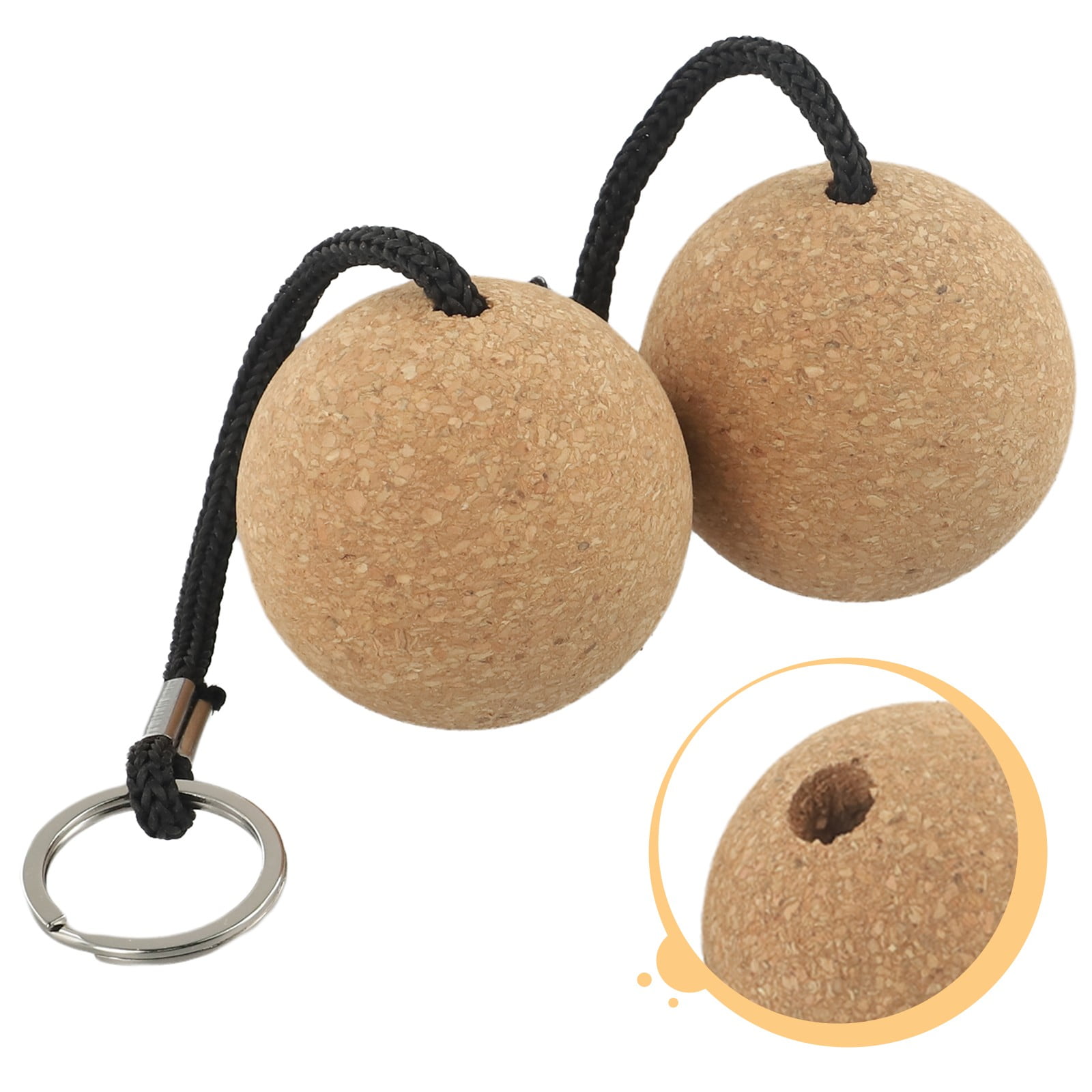 2X 50Mm Floating Cork Ball Key Ring Sailing Boat Float Buoyant Rope ...