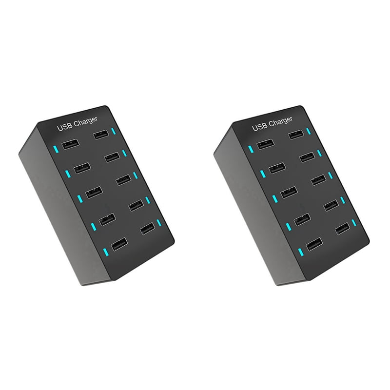 2X 50W USB Multiport Charger Fast Charge Charger Hub 10 Port Fast ...