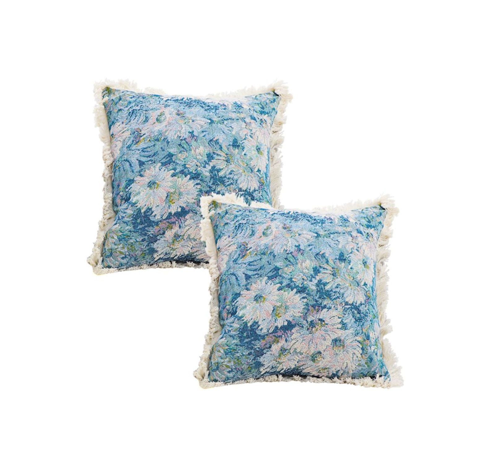 2X 50cm Oil Painting Shabby Chic Style Handmade Full Floral Needlepoint ...