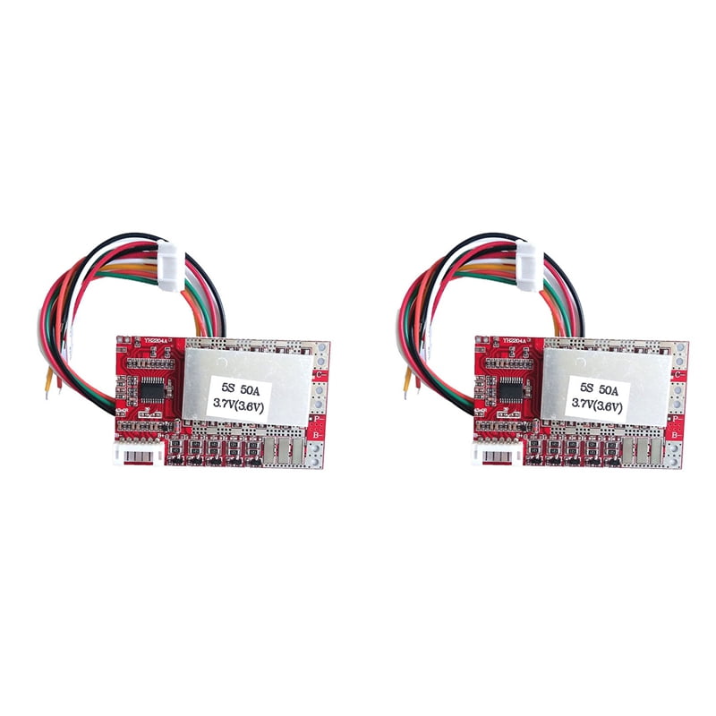 2X 5S 50A Board 3.7V Lithium Battery Protection Board with Balance ...