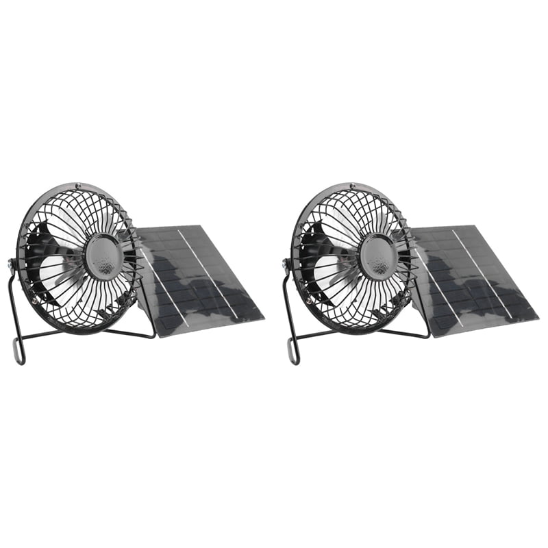 2X 5W 5V Solar Panel Powered Fan, Mini Portable Ventilation Cooling Fan ...