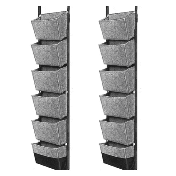 2X 6 Pockets Garden Wall Hanging Planting Bags Vegetable Green Plant ...