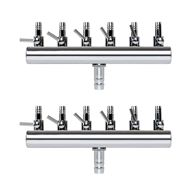 2X 6 Way Air Splitter Valve Aquarium Fish Tank Air Pump Flow Splitter ...