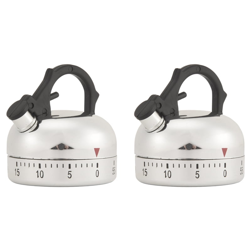 2X 60 Minute Counting Teapot Shaped Kitchen Cooking Alarm Clock Timer ...