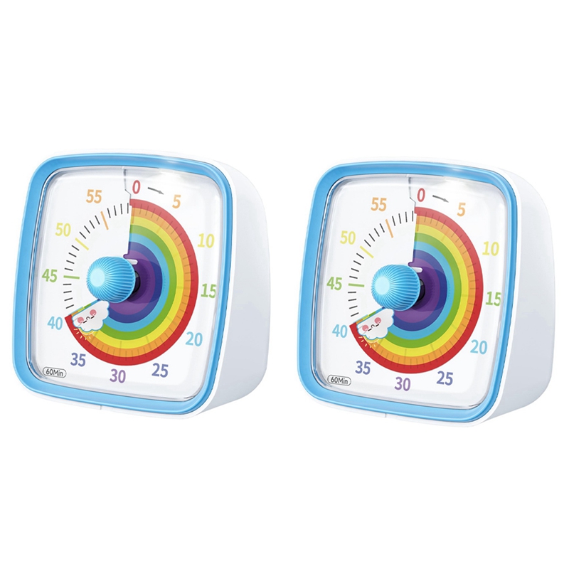 2X 60-Minute Visual with Night Light, Countdown ,Pomodoro with Rainbow ...