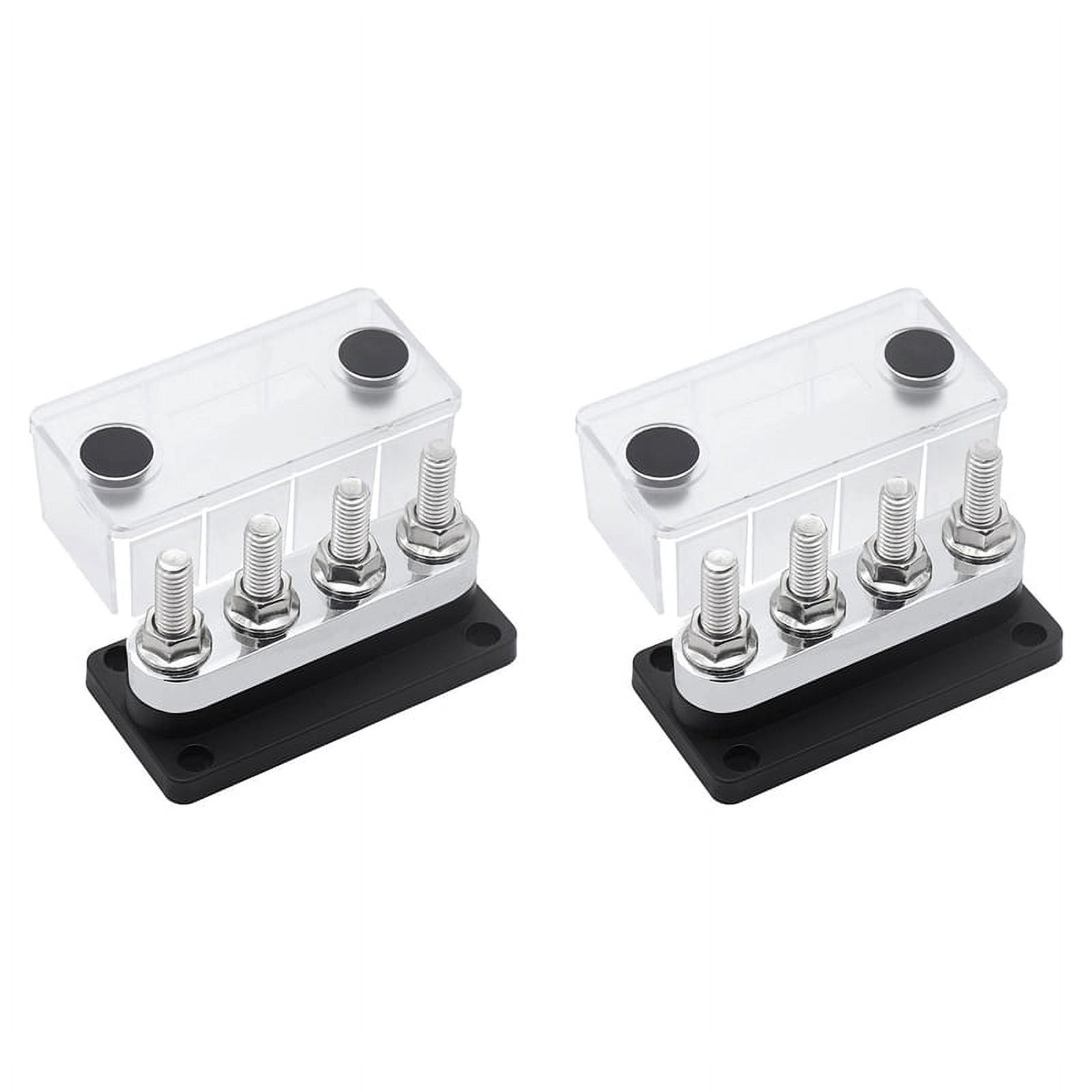 2X 600A Bus Bar 4-Stud (3/8 Inch) M10 High Current Copper Busbar ...