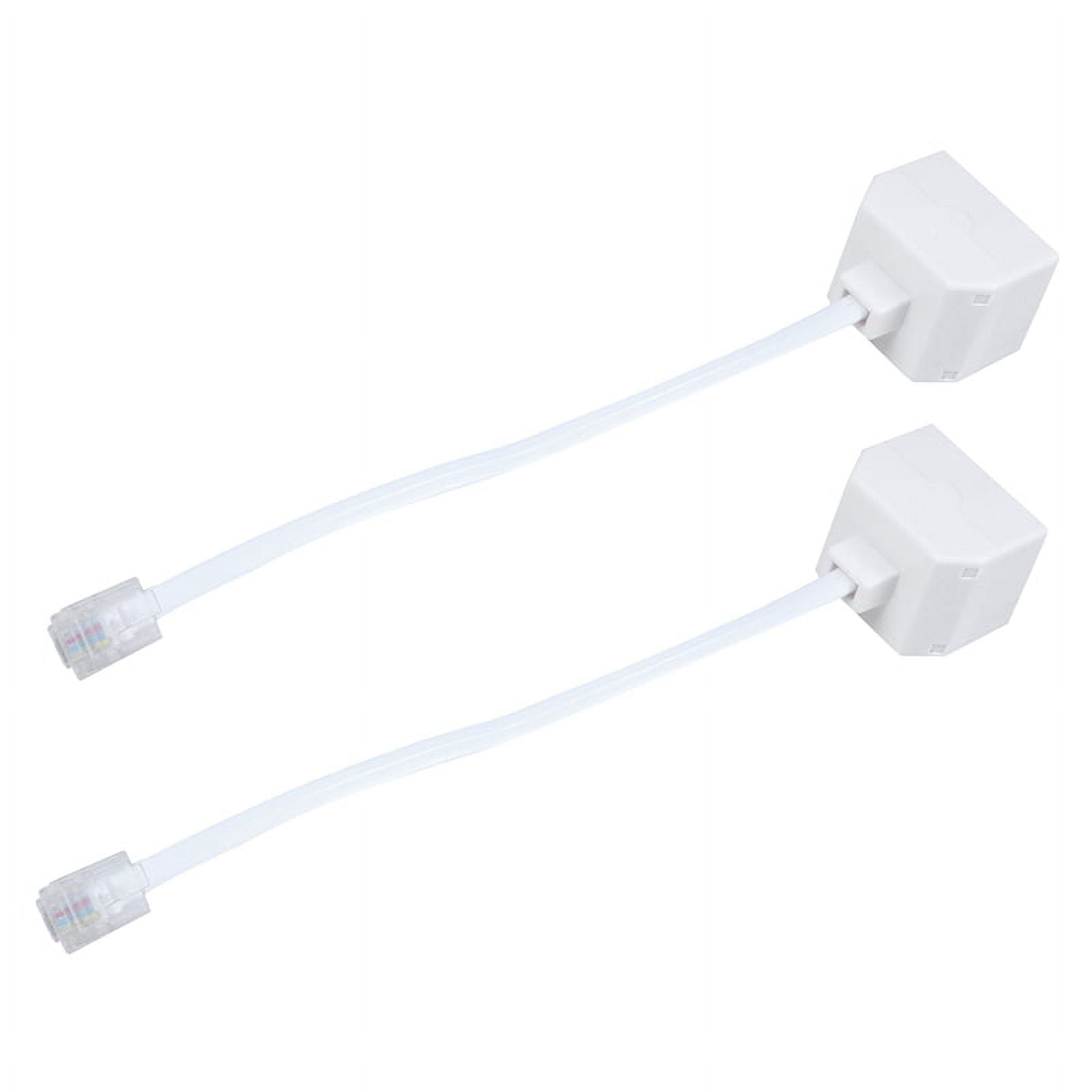 2X 6P2C RJ11 Male to Female Two Way Telephone Splitter Converter Cable ...