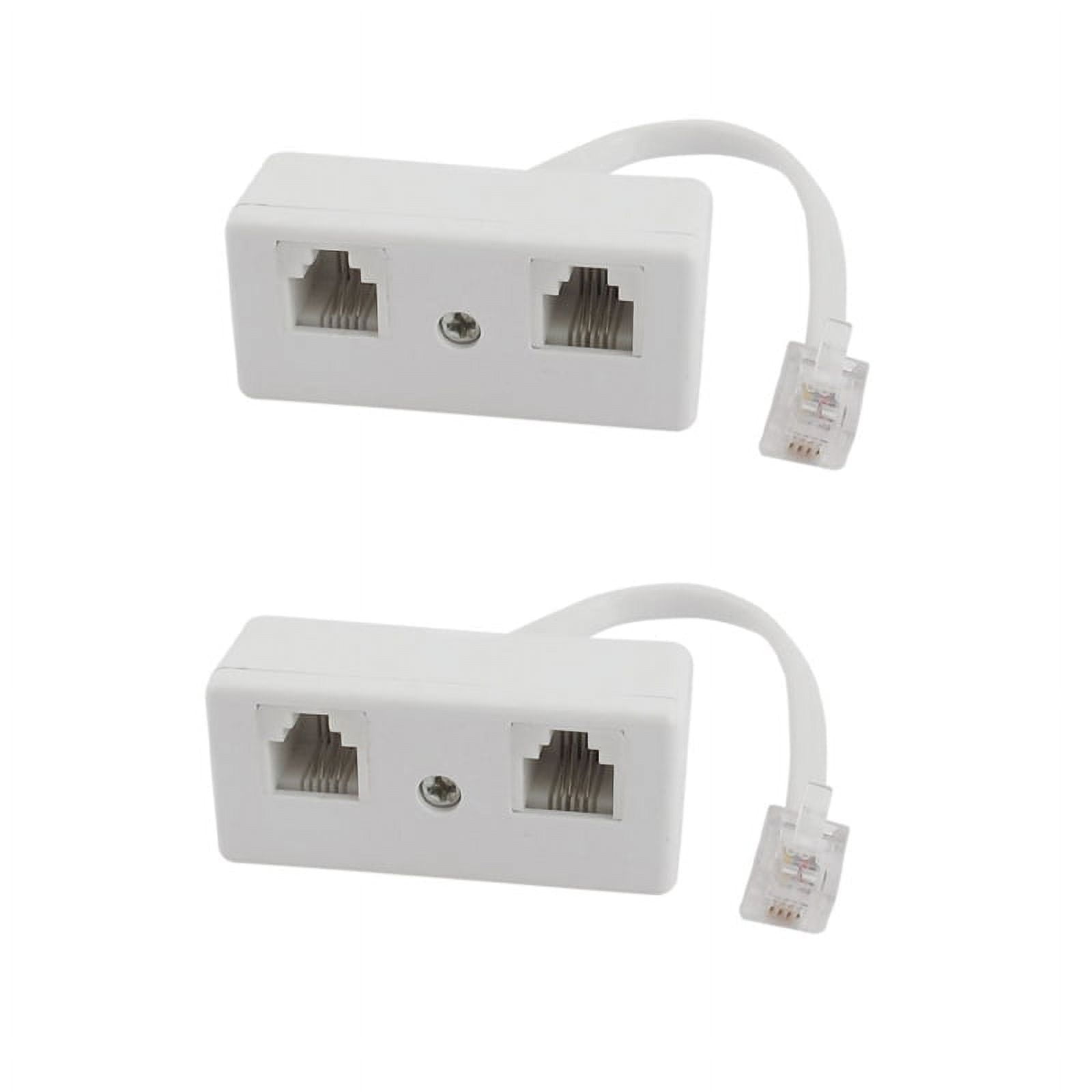 2X 6P4C RJ11 Male to Dual Female Telephone Line Splitter Connector ...