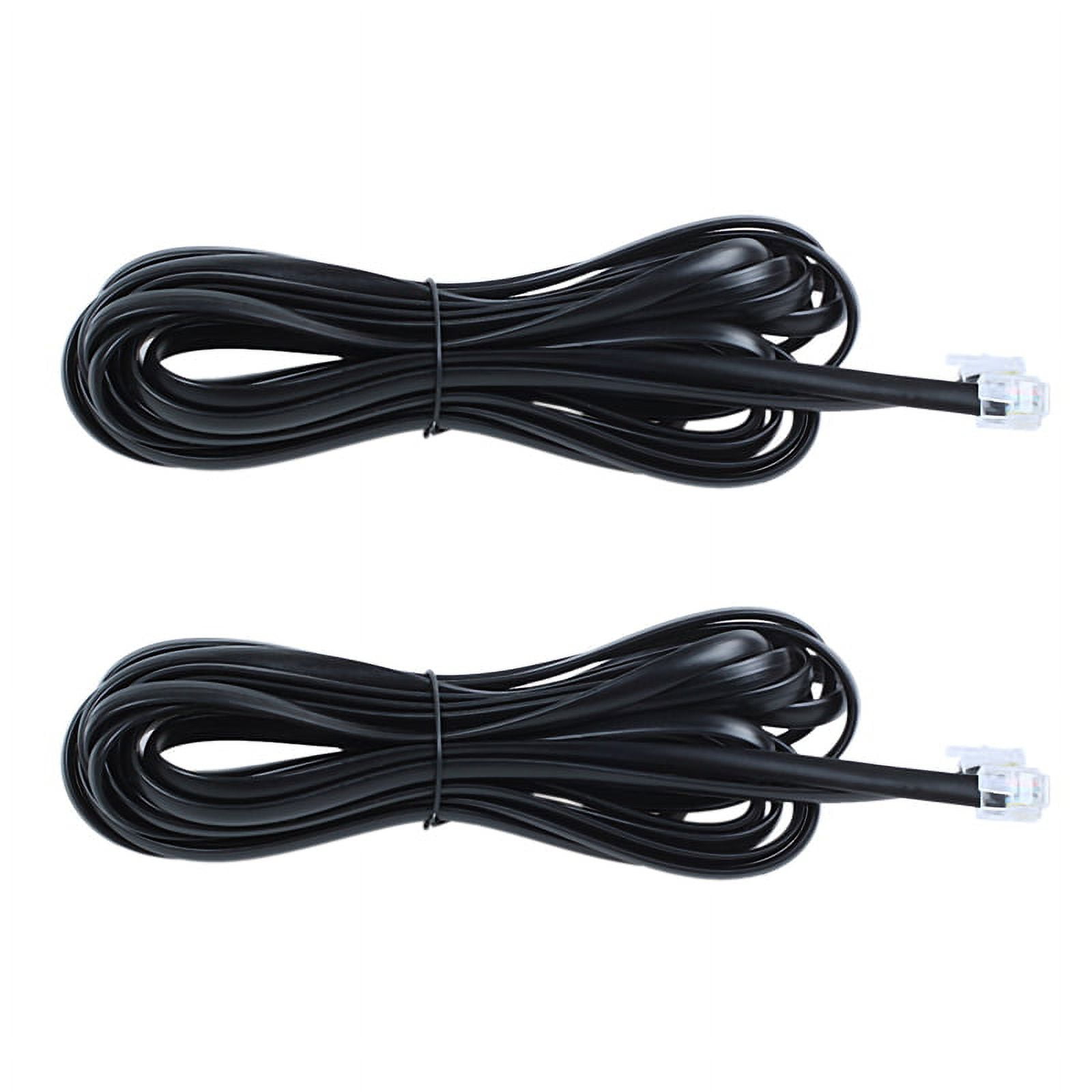 2X 6P6C RJ11 Telephone Extension Fax Modem Cable Line 5M Length Black ...