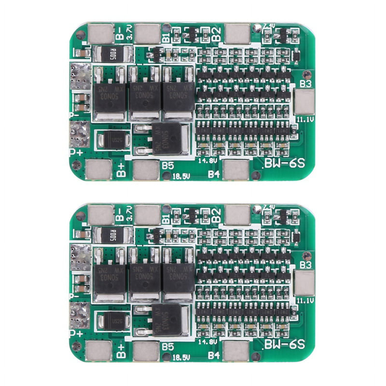 2X 6S 15A 24V PCB Charger Protection Board for 6 18650 Li-Ion Lithium ...
