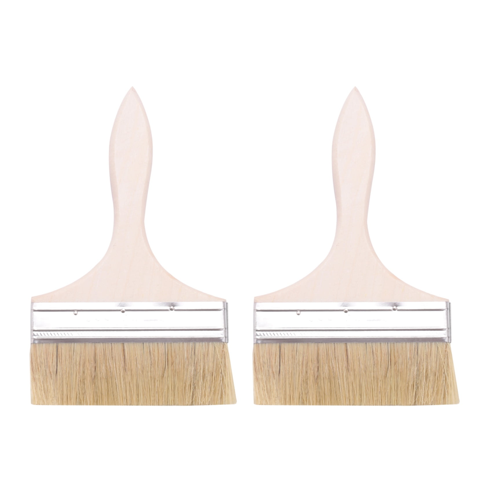 2X 220x135mm Wide Bristle Hair Wooden Handle Paint Brush Wall Painting ...
