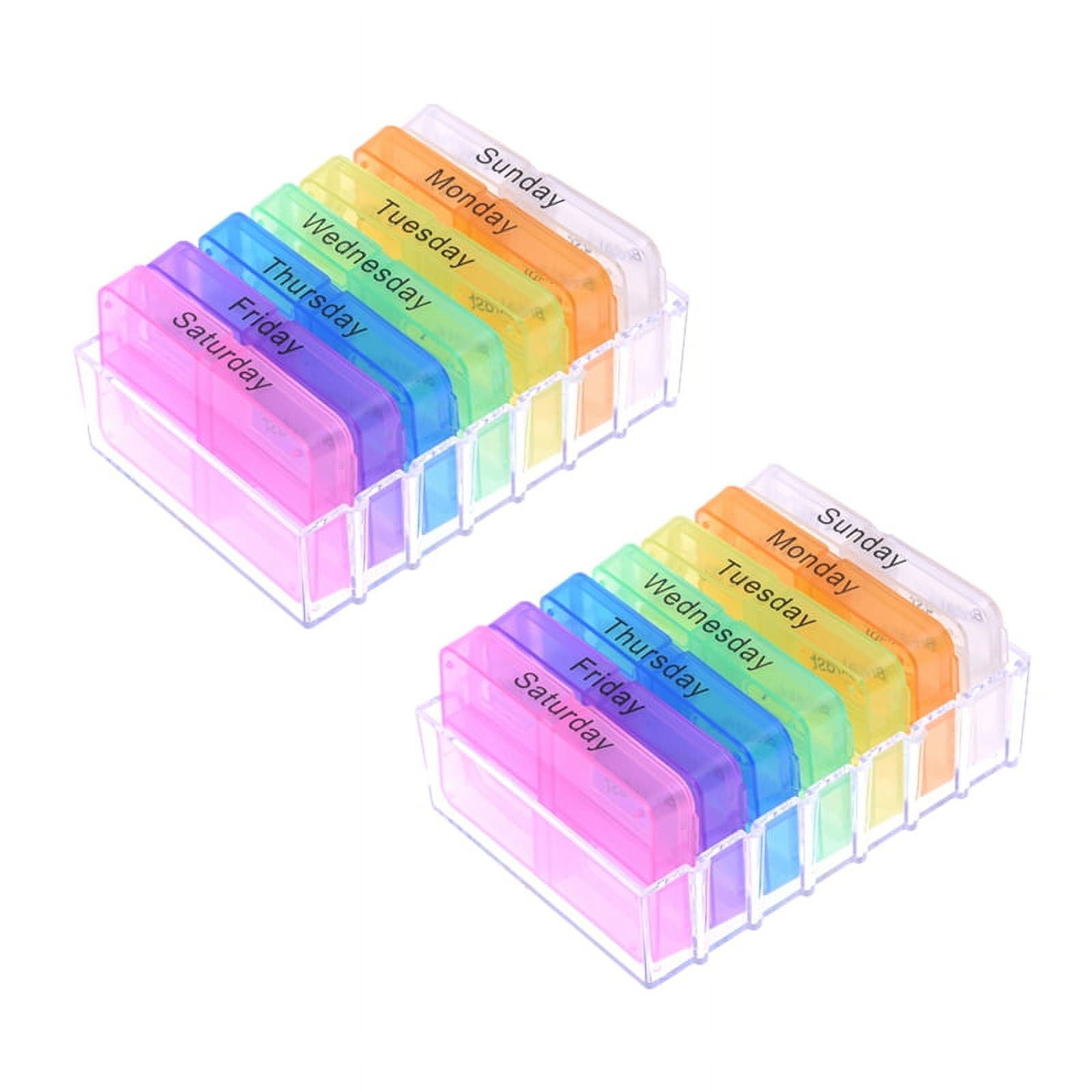 2X 7 Day Tablet Pill Boxes Storage Organizer Container Case - Walmart.com