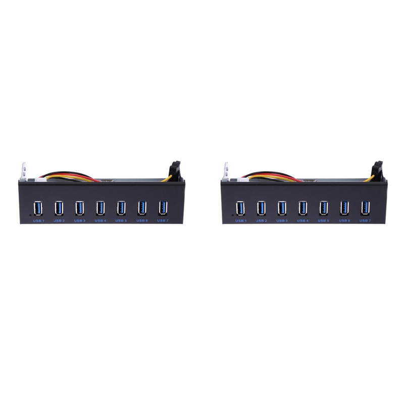 2X 7 Port USB 3.0 Hub 5Gbs 5.25inch CD-ROM Drive Bay CD ROM Front Panel ...