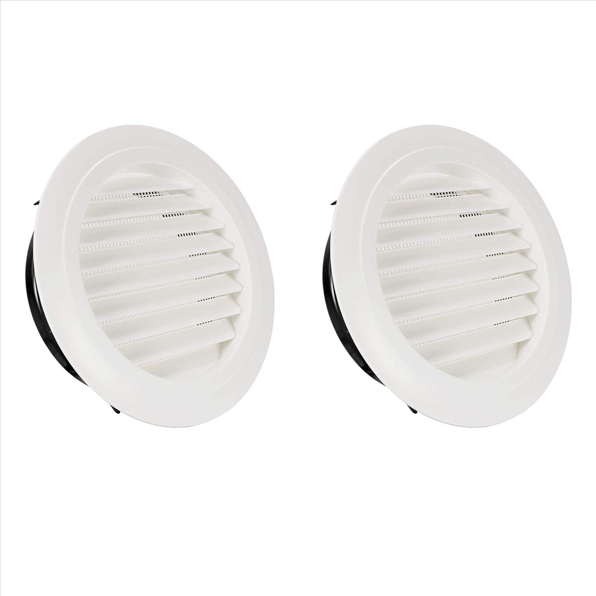 2X 8 Inch Round Air Vent ABS Louver Grille Cover White Soffit with ...