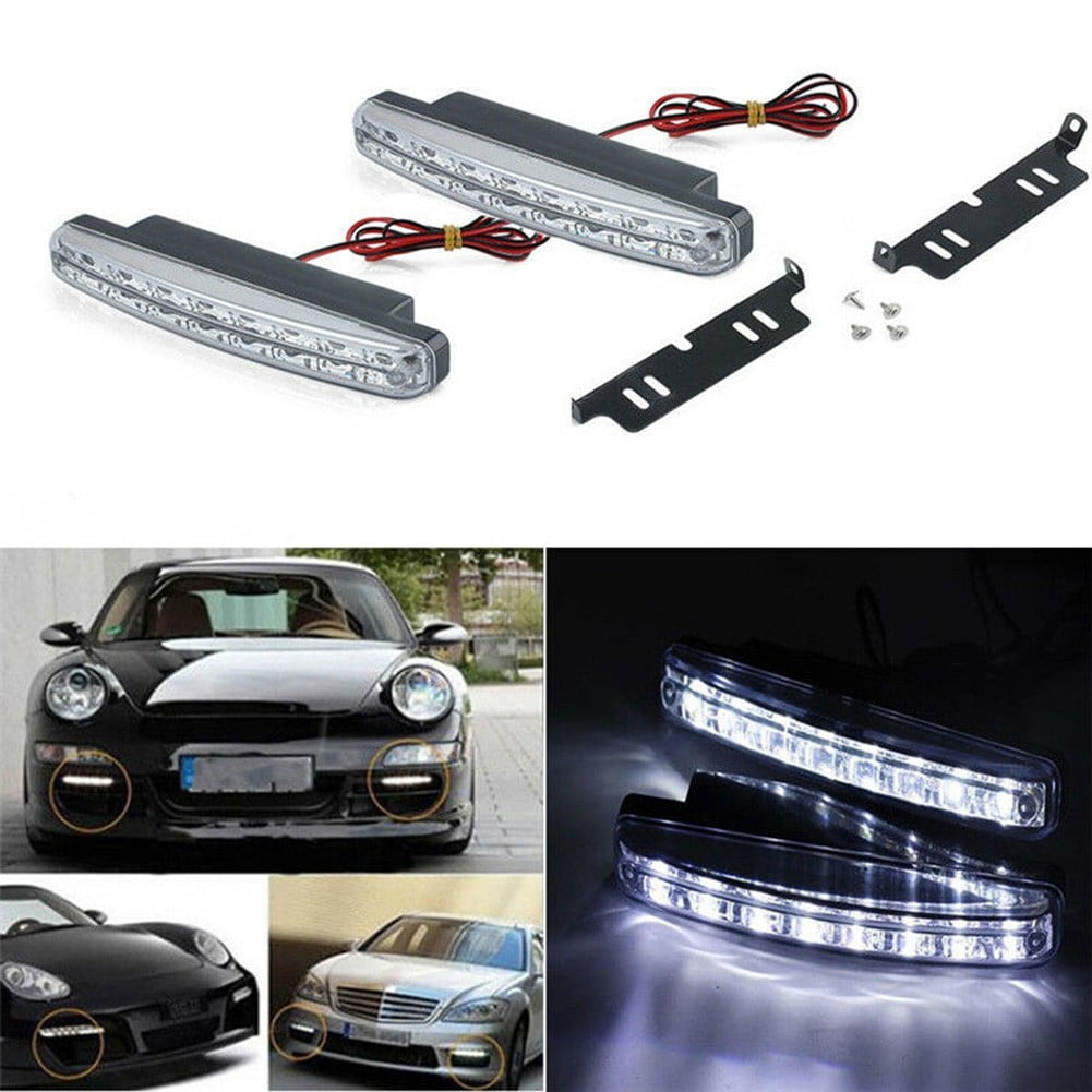 2X 8 Led Daytime Running Lights Car Driving Drl Fog Lamp Light White ...