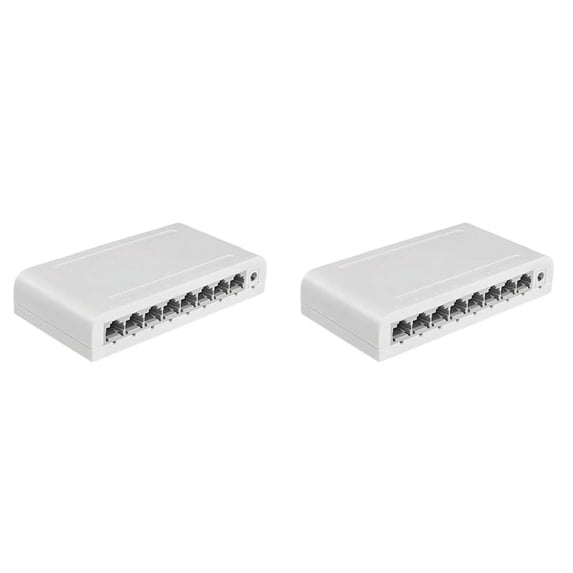 2X 8 Port Data Switch,Network Hub,Desktop Ethernet Splitter,Plug & Play ...