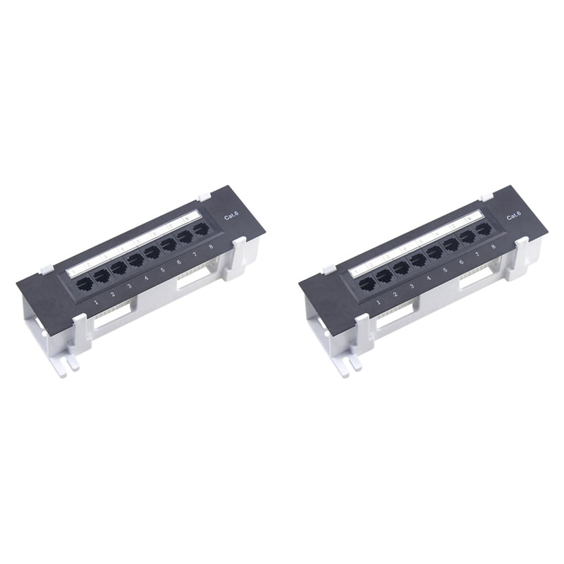 2X 8 Port Patch Panel for Cat. 6 Versatile Data Center Plastic Wall ...