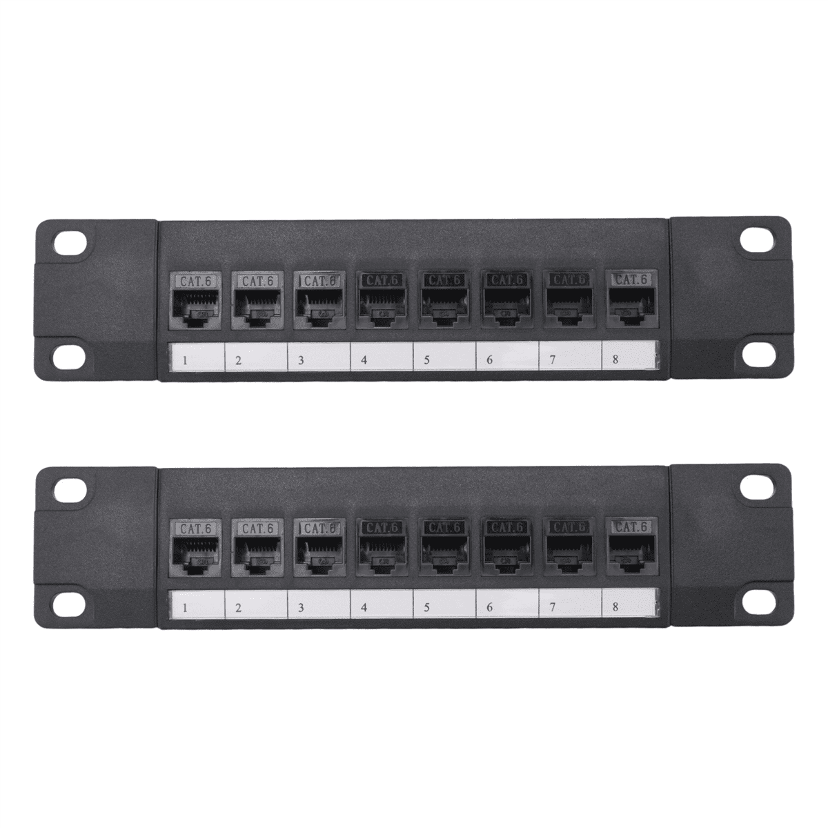 2X 8 Port Straight-Through CAT6 Patch Panel RJ45 Network Cable Adapter ...