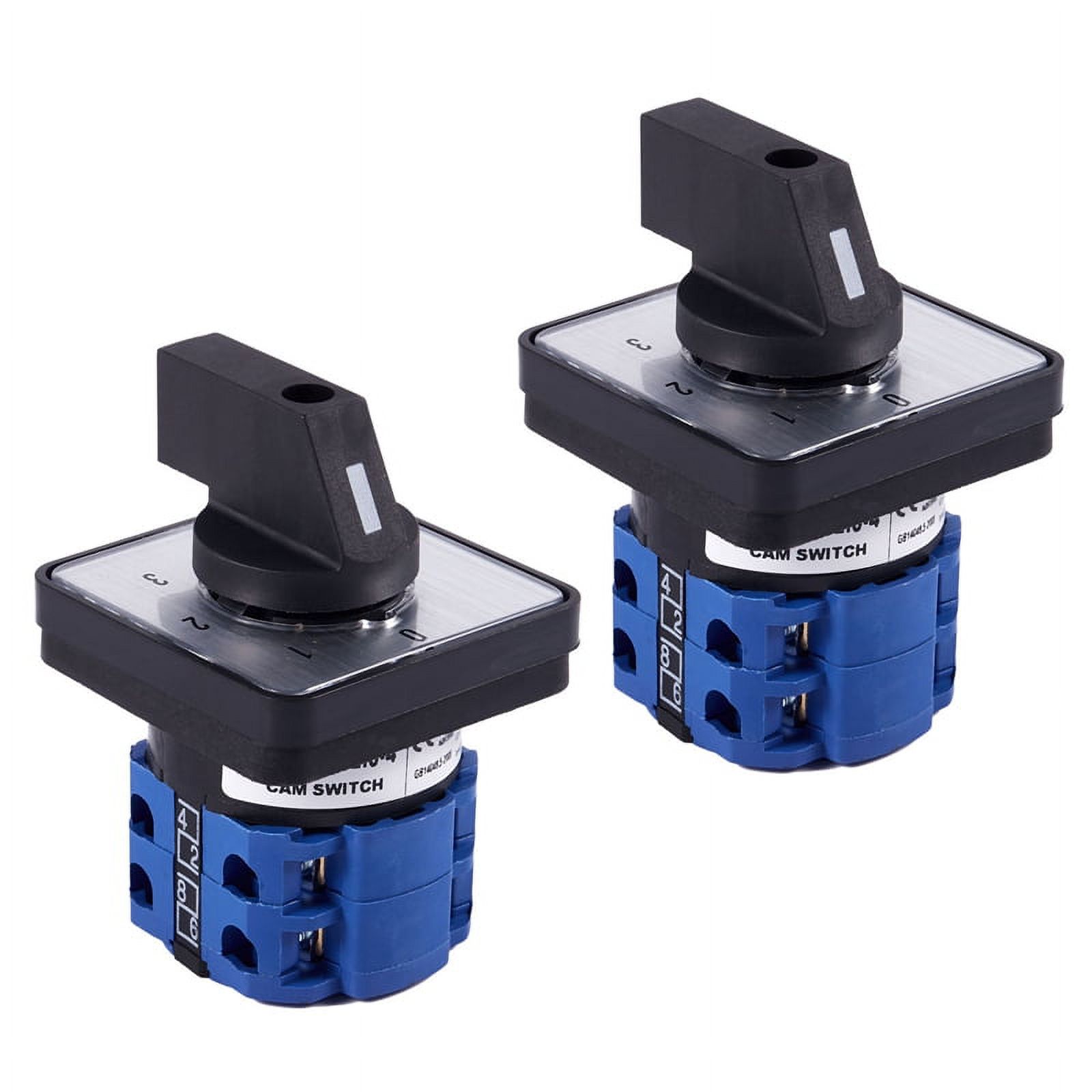 2X 8 Terminals 5 Positions Master Control Rotary Cam Switch 20A Black ...