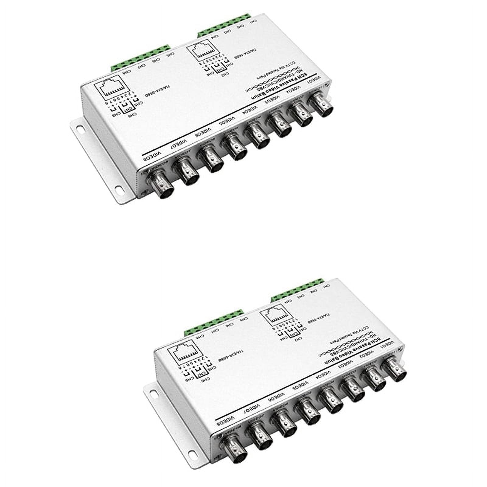 2X 8- UTP 720P/1080P HD Passive Video Balun Transceiver,BNC to Cat5/5E ...