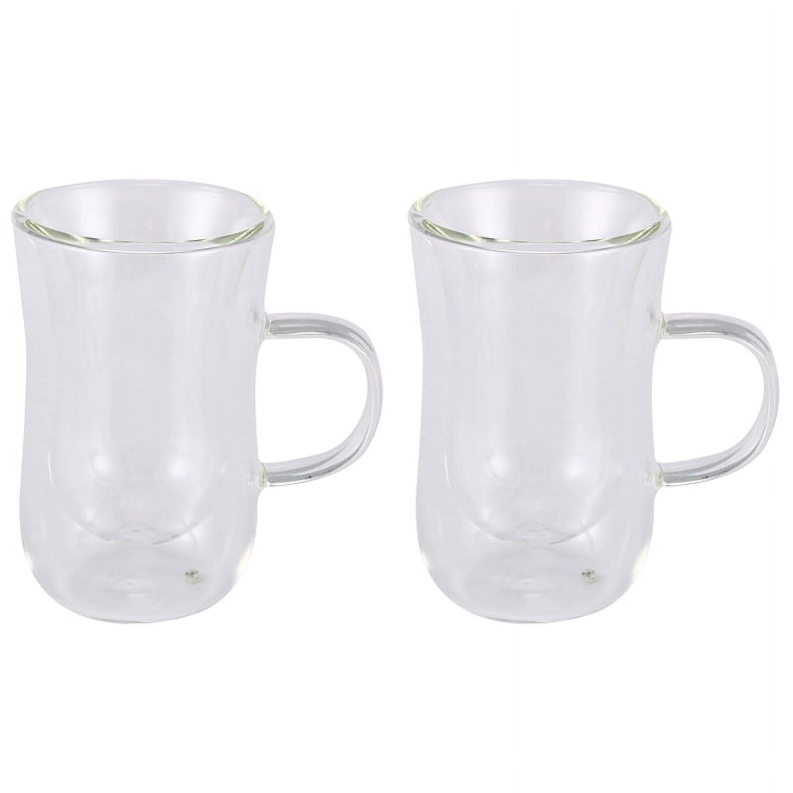 2X 80Ml European Double Coffee Mug Heat- Double Glass Cappuccino Cup ...