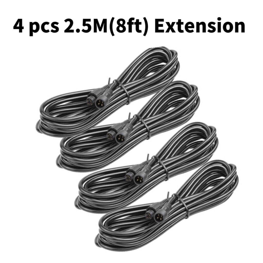 4X 8FT 4PIN Extension Wire Cable Connector For RGB LED Rock Light Pod ...