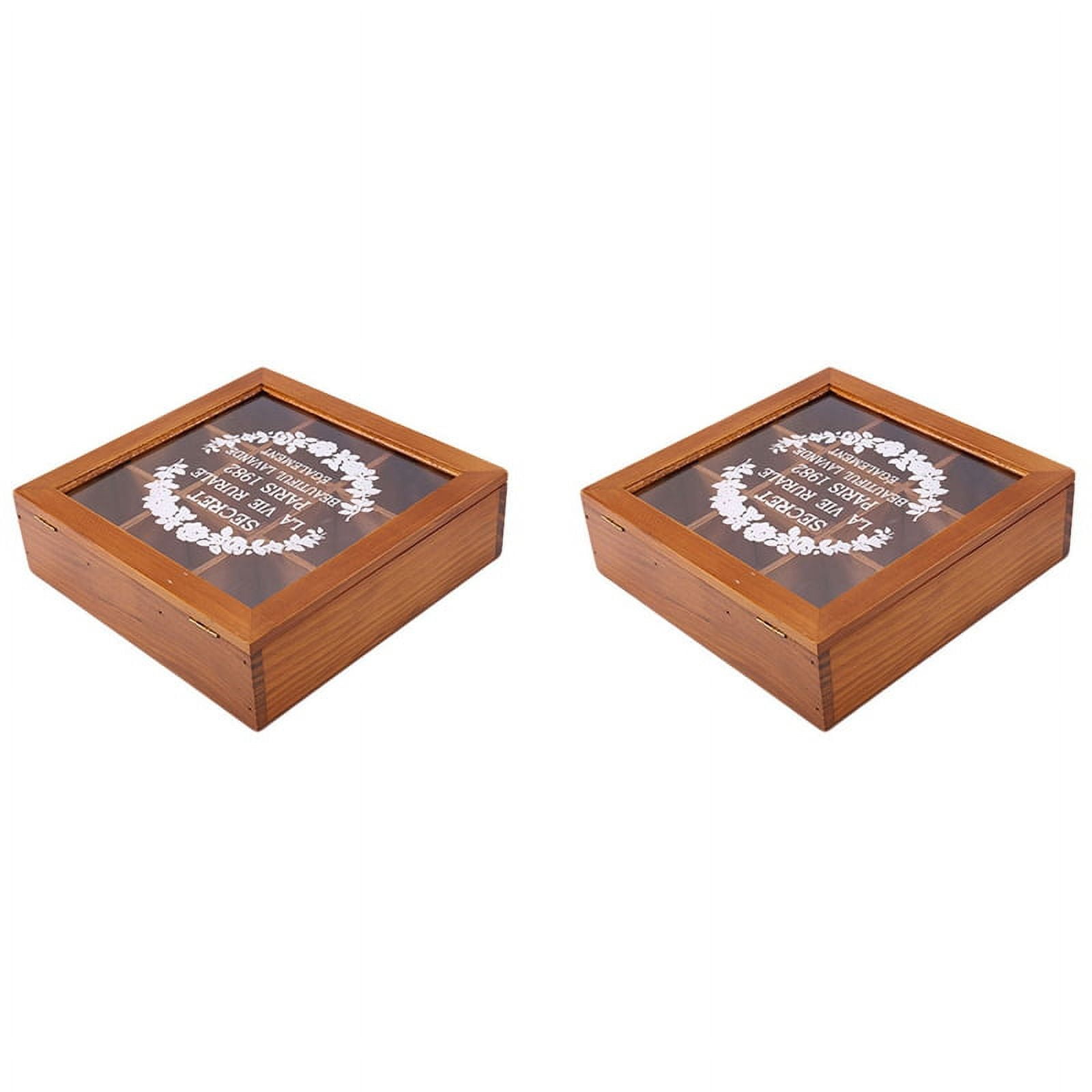 2X 9 Section Wooden Chic Tea Box Compartments Container Bag Chest ...