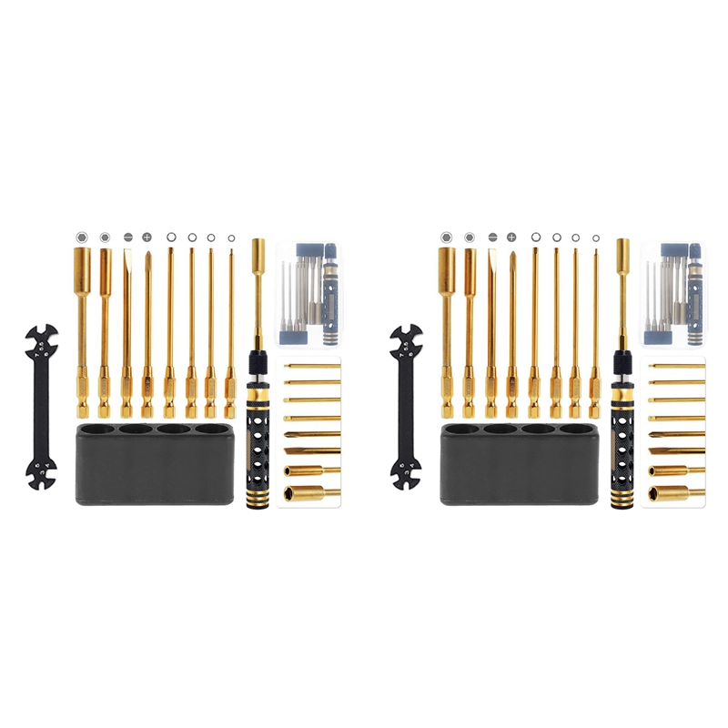 2X 9 in 1 RC Tool Kit, RC Car Tool Kit RC Hex Driver Screwdriver Set for RC Car Hobby Tools ...