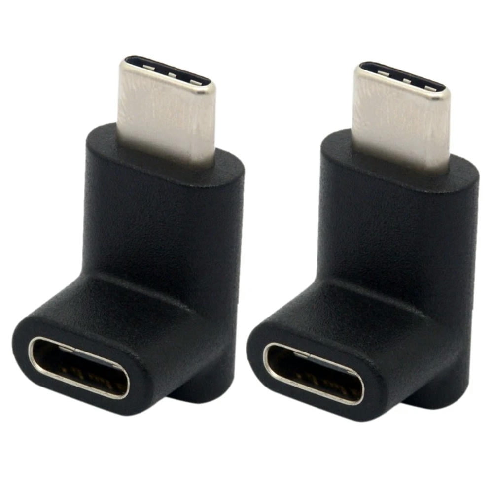 2X 90 Degree Type C Adapter, USB C Male To Female Adapter Upward And ...