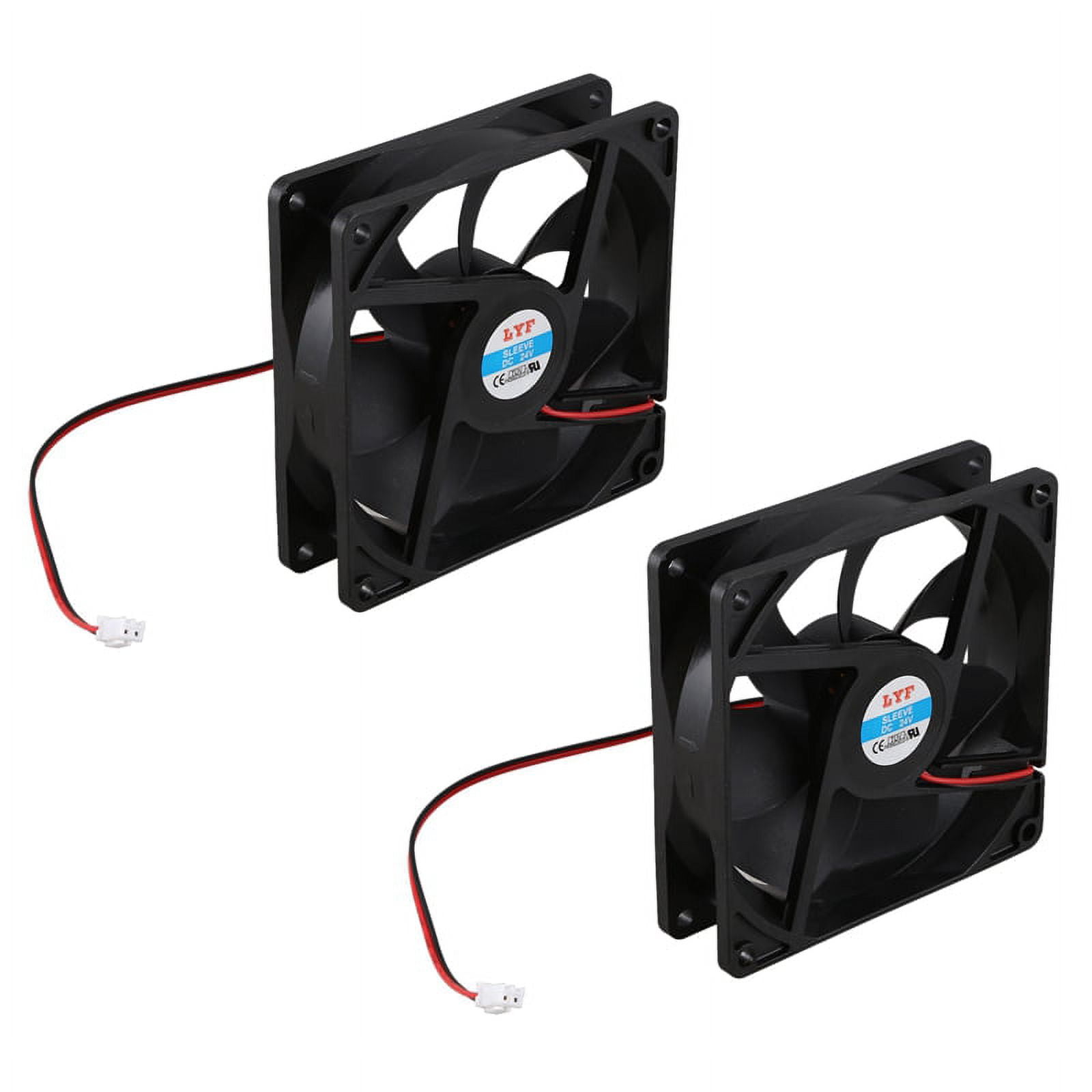 2X 92mm x 25mm 24V 2Pin Sleeve Bearing Cooling Fan for PC Case CPU ...