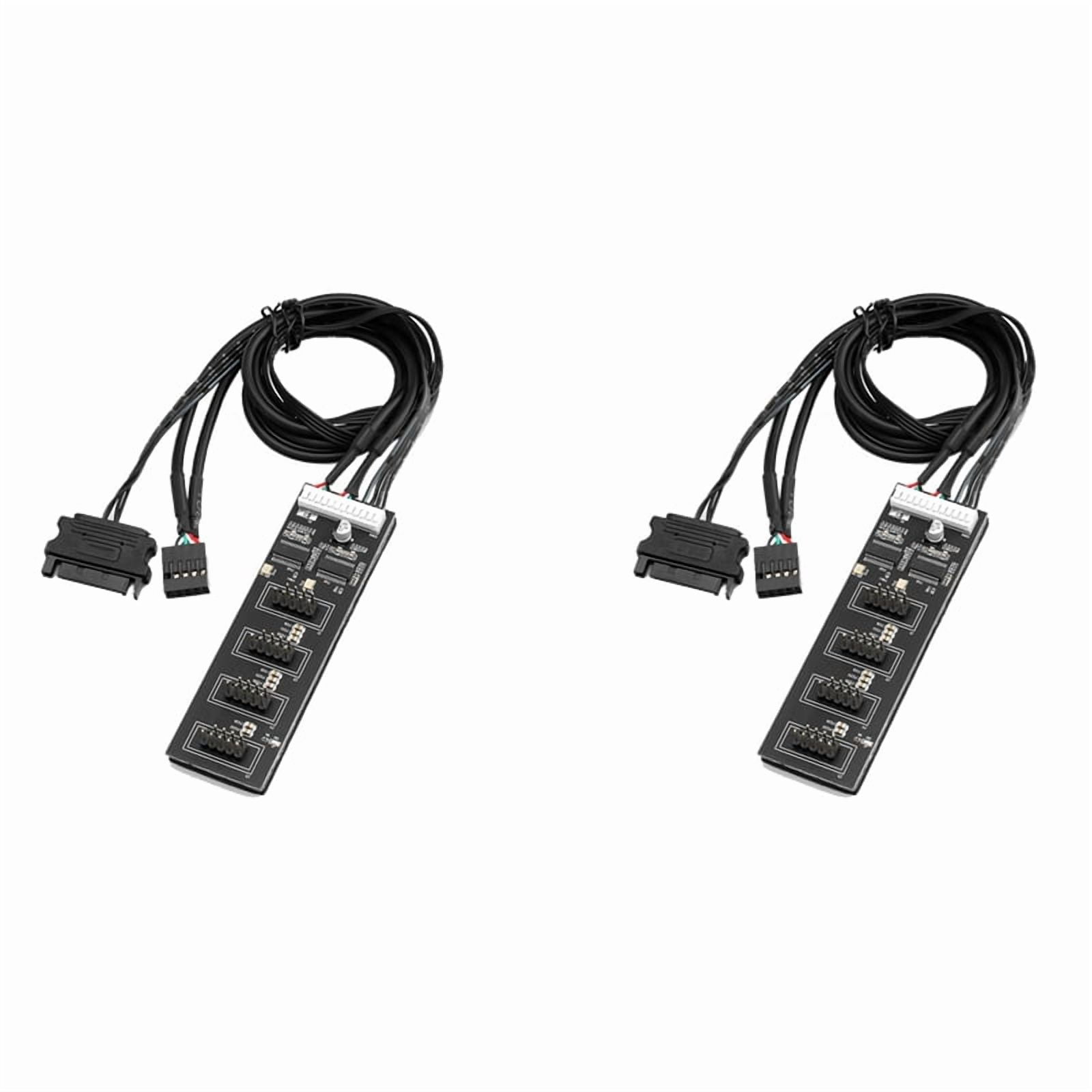 2X 9Pin USB Header Splitter, USB 2.0 Header Splitter with Power Cable ...