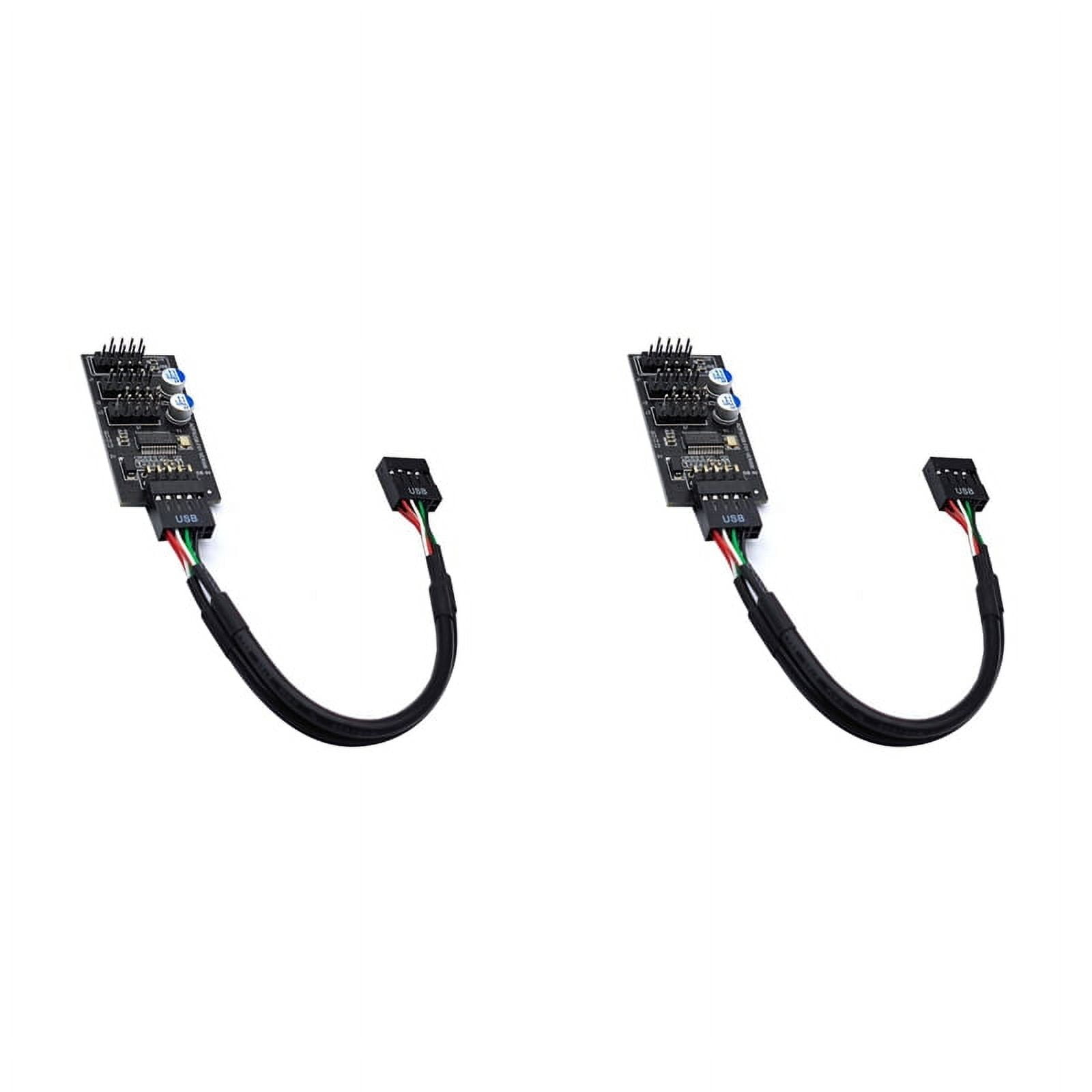 2X 9Pin USB Hub Connector USB Splitter 1 to 3 USB2.0 9Pin Header Board ...