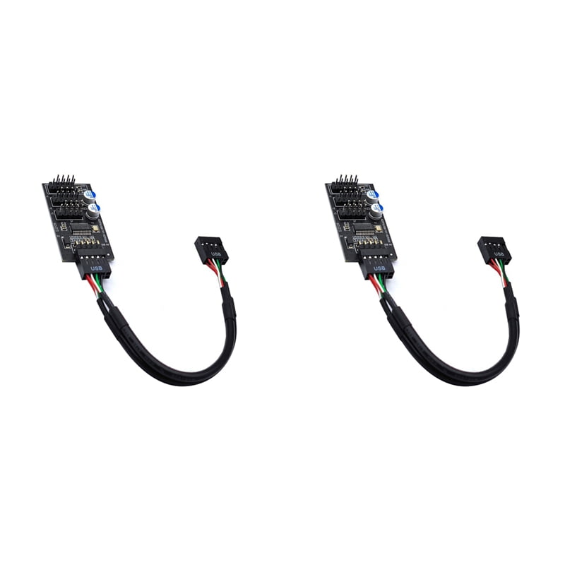 2X 9Pin USB Hub Connector USB Splitter 1 to 3 USB2.0 9Pin Header Board ...