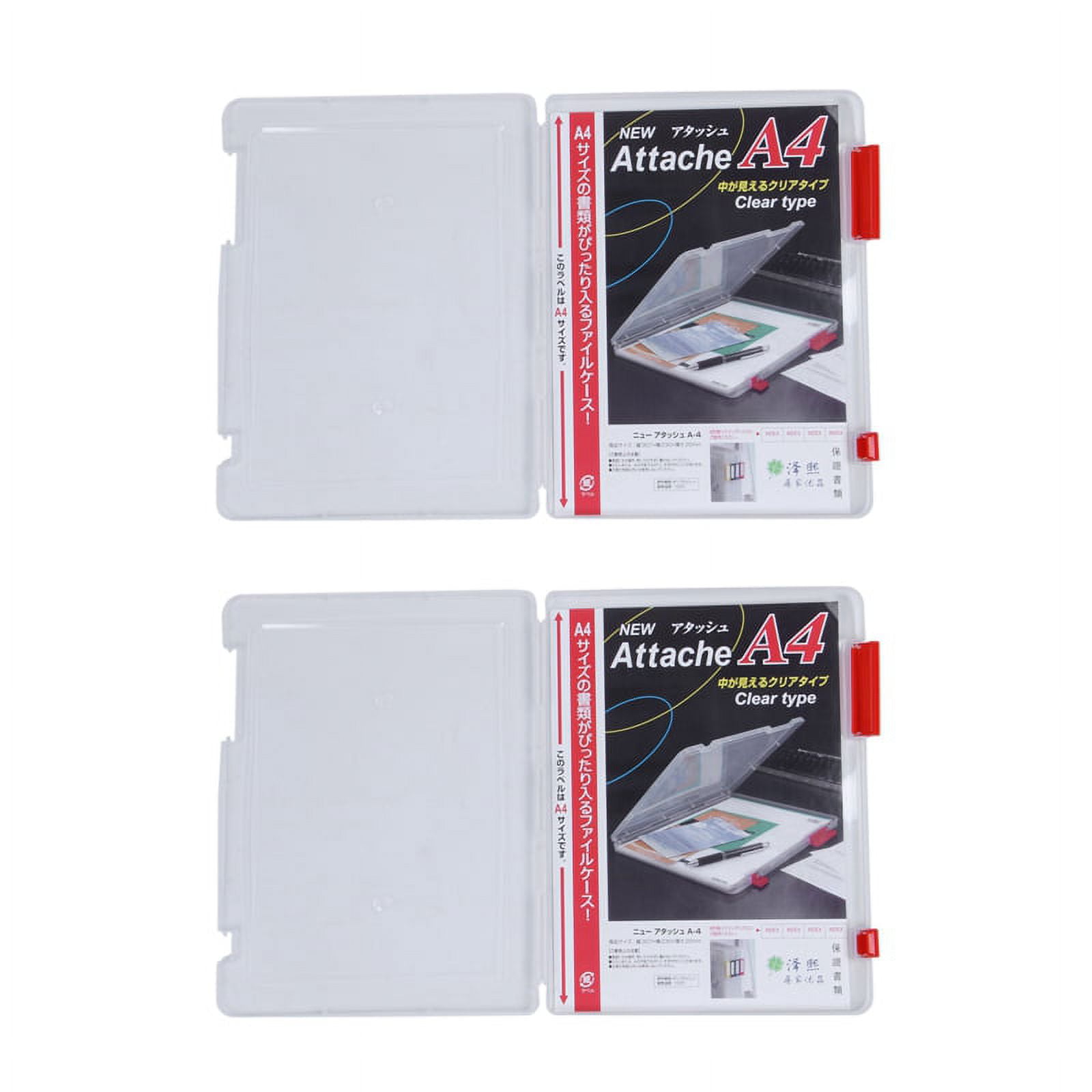 2X A4 Files Plastic Document Case Storage Box Holder Paper Office ...