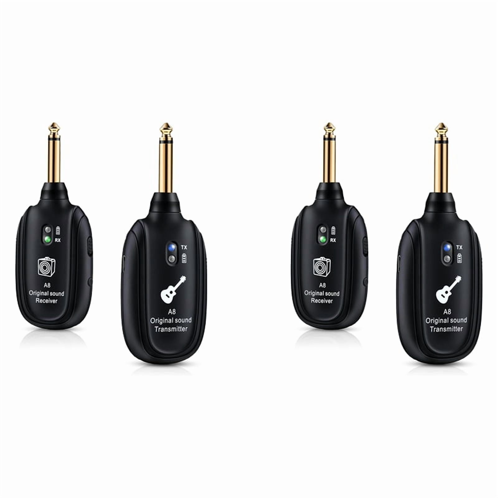2X A8 Wireless Guitar System Rechargeable UHF Audio Wireless ...