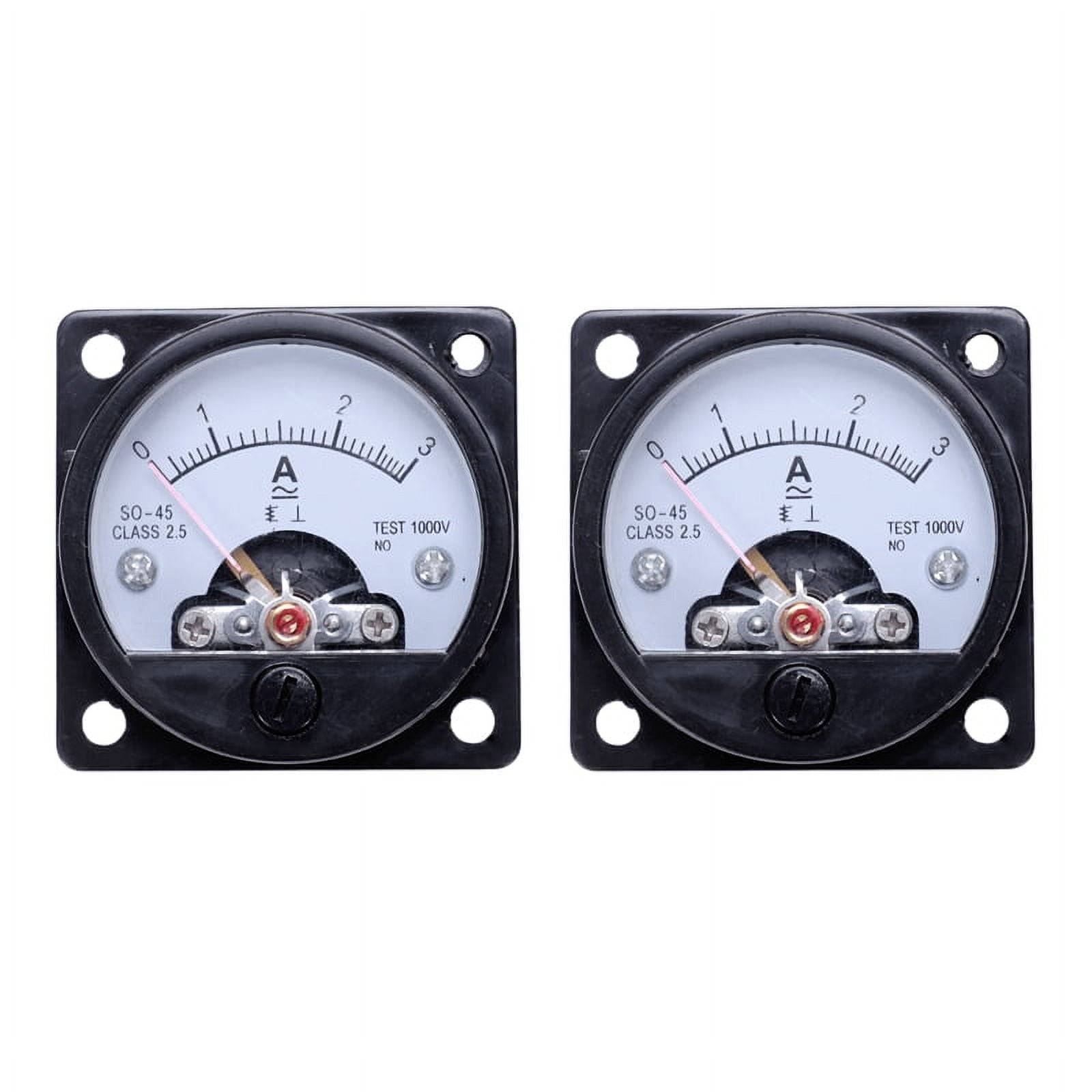 2X AC 03A Round Analog Panel Meter Current Measuring Ammeter Gauge ...