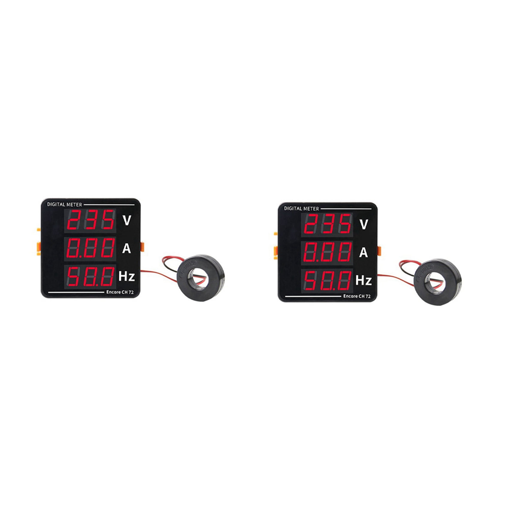 2X AC Ammeter Voltmeter Three Display Current Voltage Frequency Meter ...