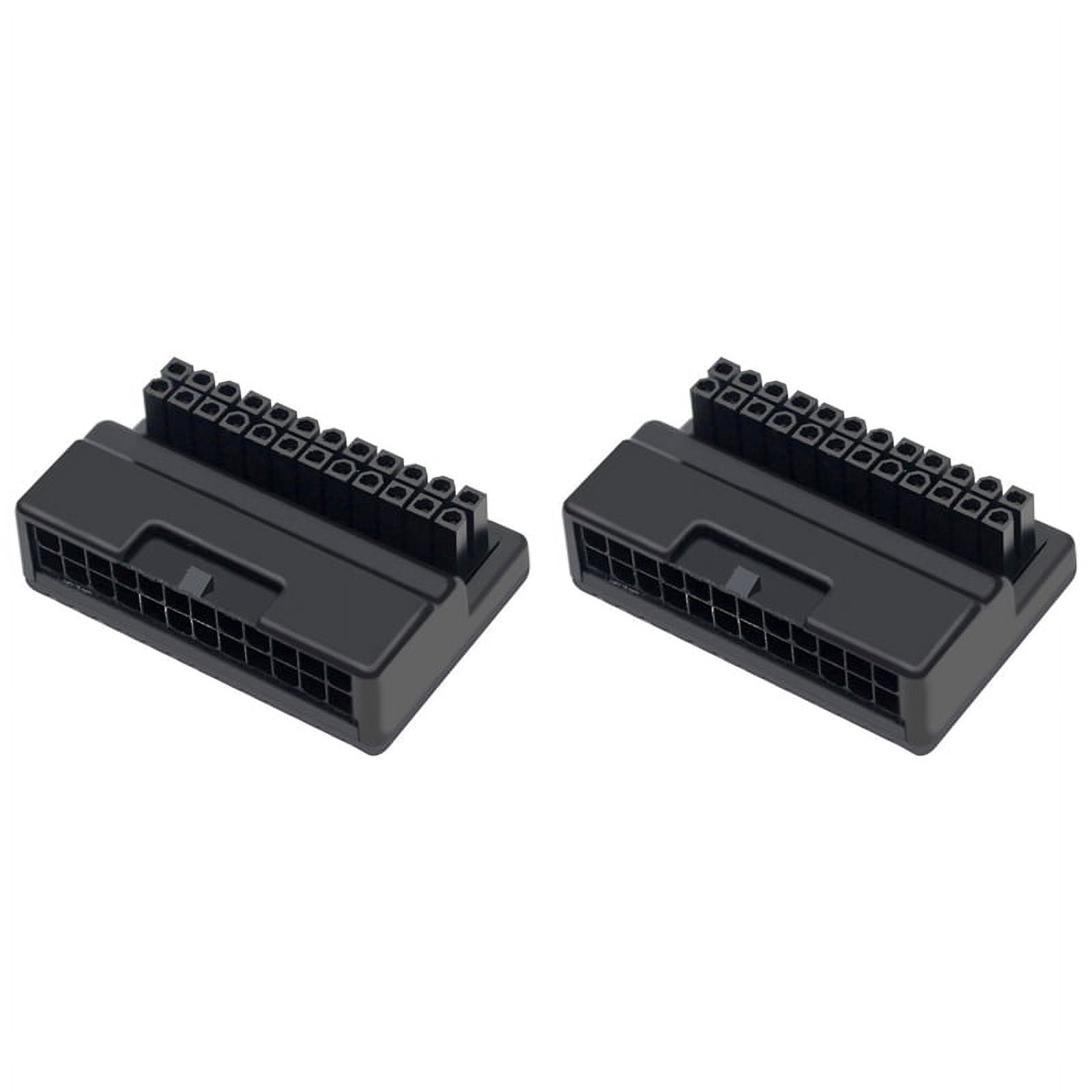 2X ATX 24 Pin to 90 Degree Power Plug Adapter Mainboard Motherboard ...