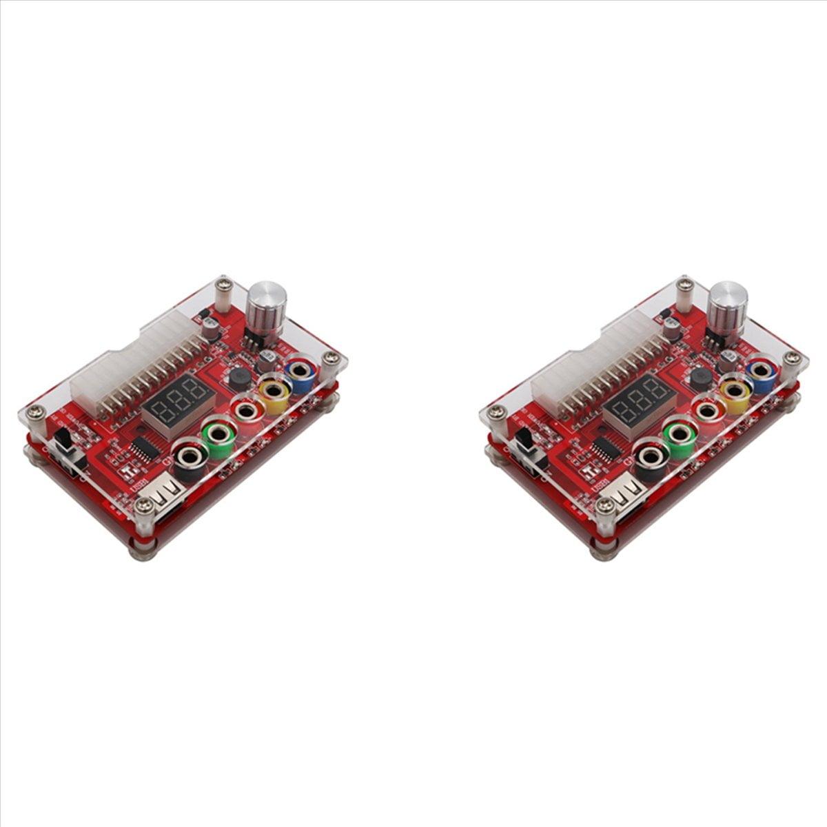 2X ATX 24Pin Power Breakout Board with ADJ Adjustable Voltage Knob and ...