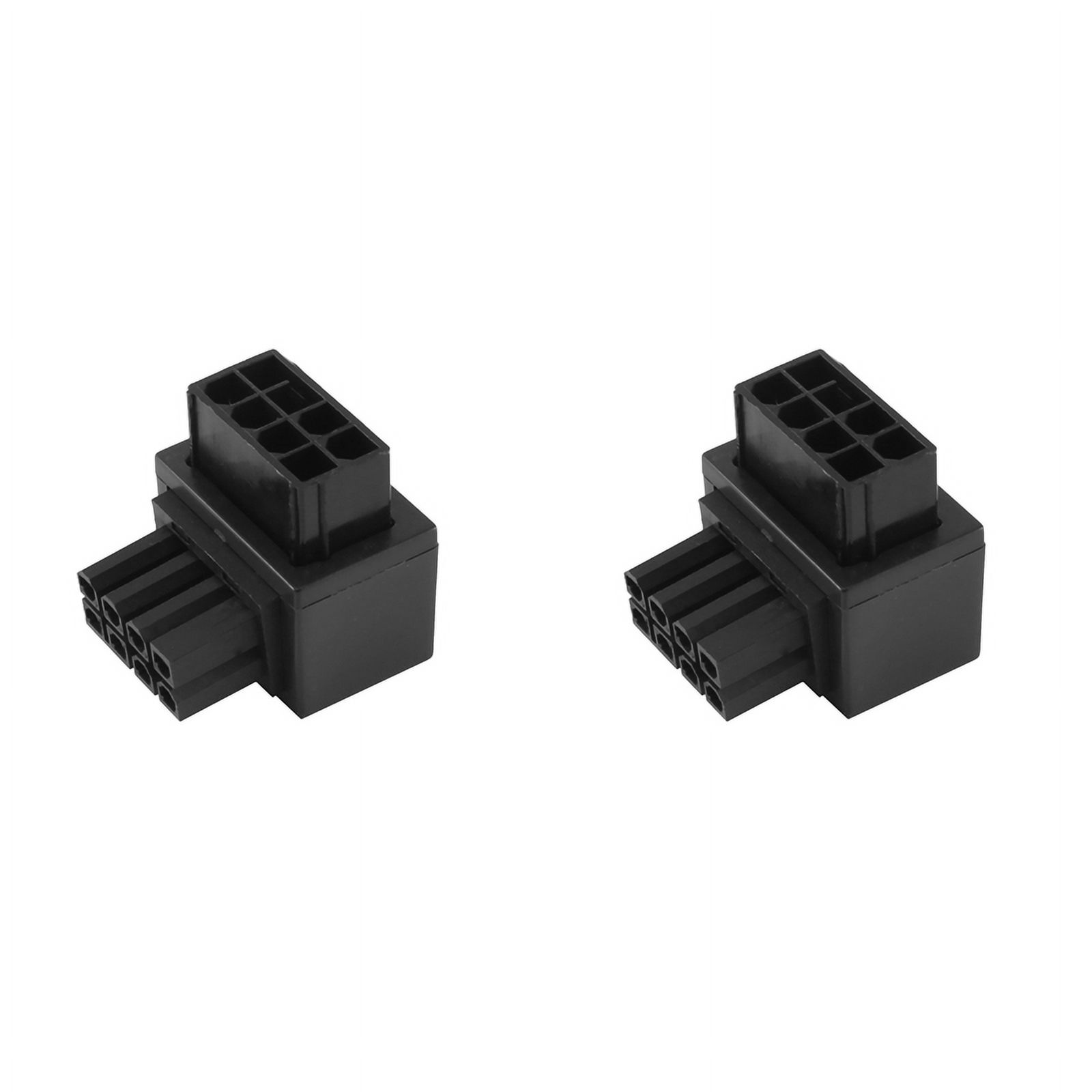 2X ATX 8Pin Female 90 Degree Angled to 8 Pin Male Power Adapter GPU ...