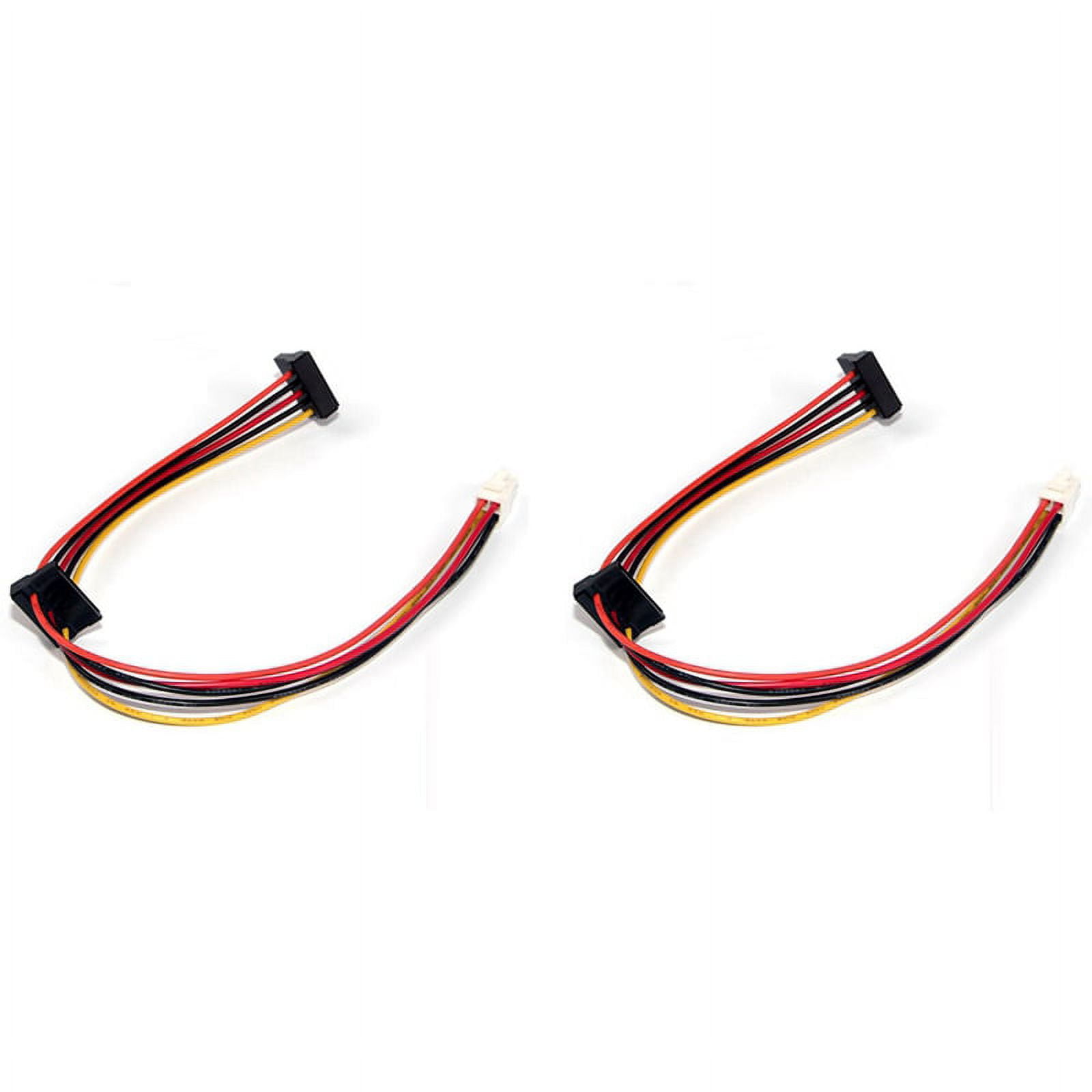 2X ATX Motherboard 4Pin to 2-Port Serial SATA Hard Drive Adapter Cable ...