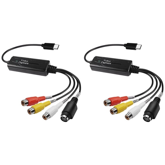 2X AV to USB C Converter Video Capture Card Adapter 1 Channel AV NTSC ...