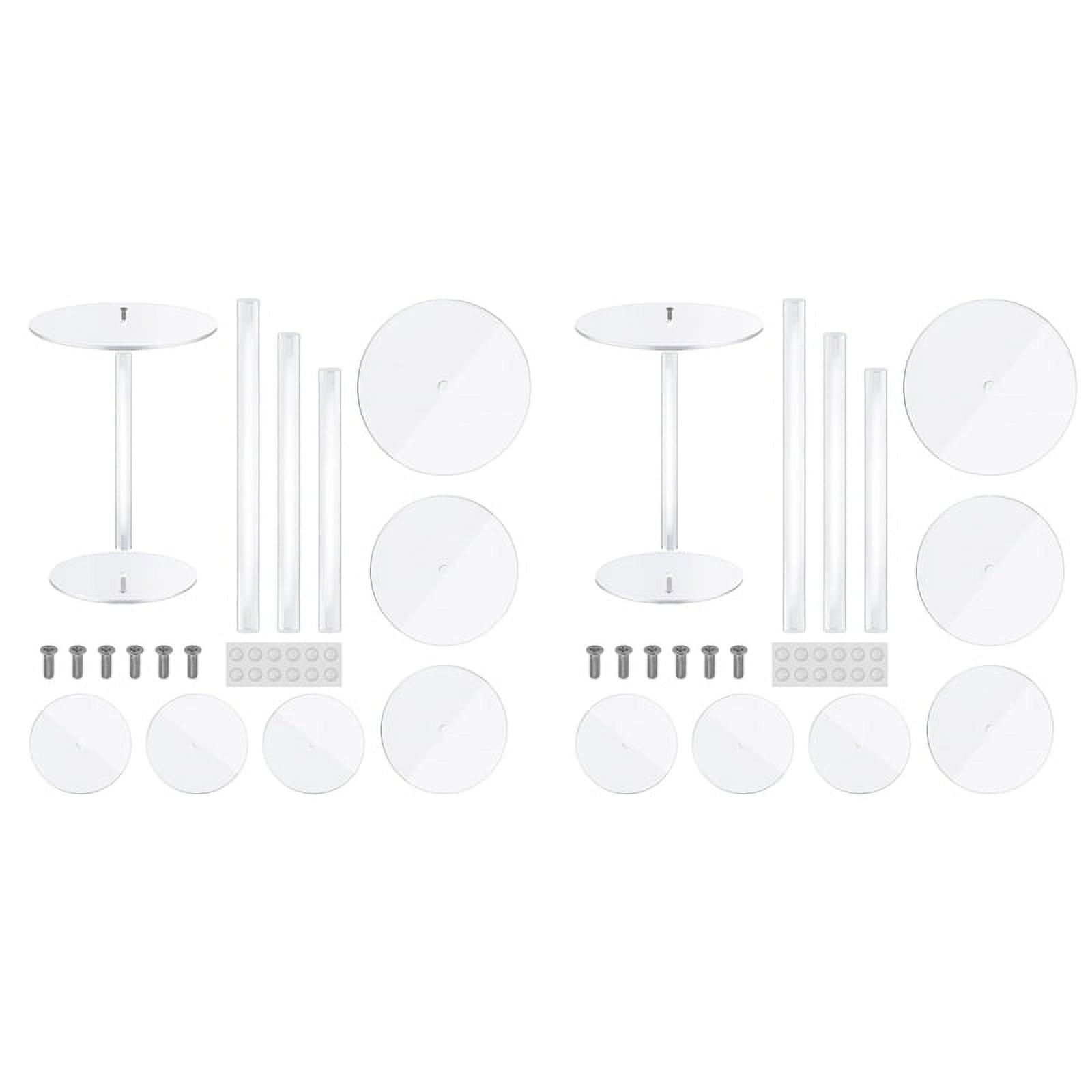 2X Acrylic Cake Stand,Clear Cake Stand Round Tall Cake Stand for ...